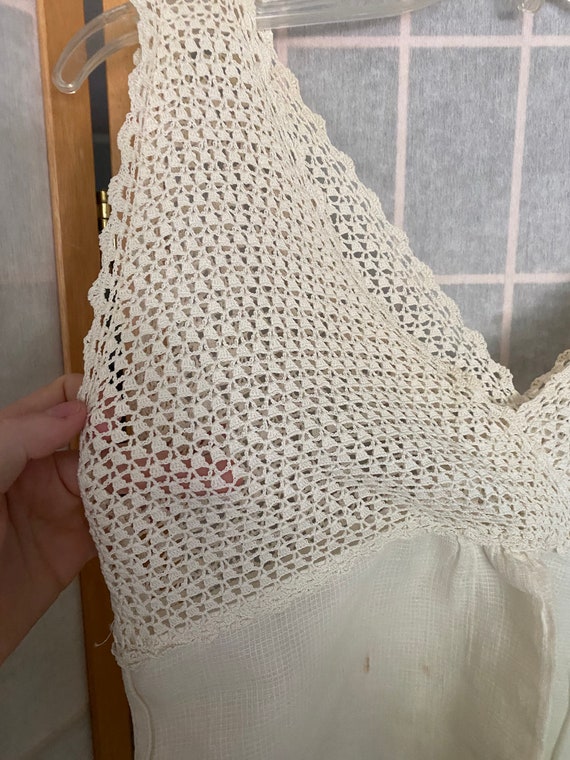 Vintage Antique 1900s 1910s White Cotton Crochet Tank Top Vintage Antique 1900s 1910s White Cotton Crochet Tank Top