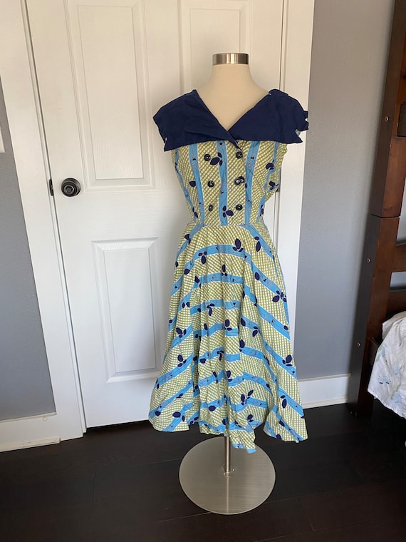 1950s dress rose pattern - Gem