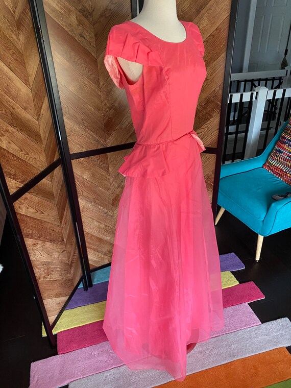 Vintage 1940’s 1950’s bright pink formal prom dress, … - Gem