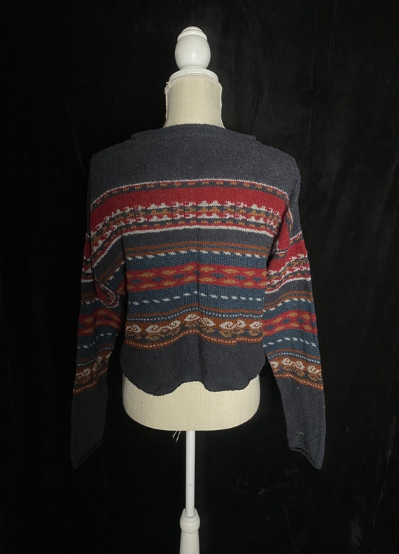 Vintage 1990’s blue, orange and maroon stripe pullove… - Gem