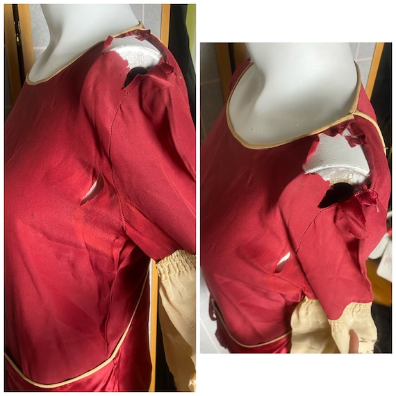 Vintage antique 1920’s maroon red silk flapper dress … - Gem