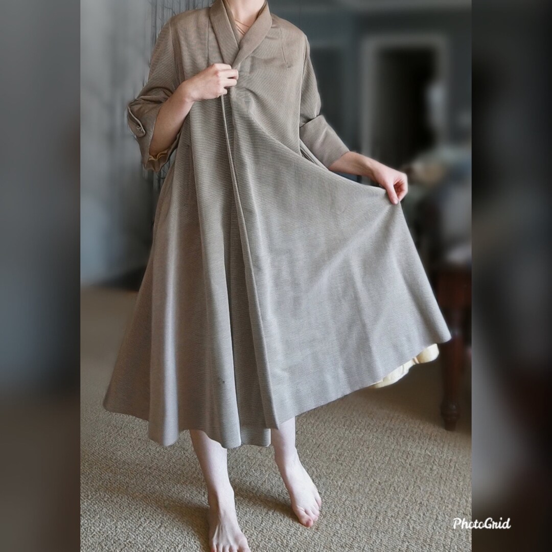 Vintage 1950'S Joseph Magnin Swing Coat, Tan and Green Sharkskin - Etsy