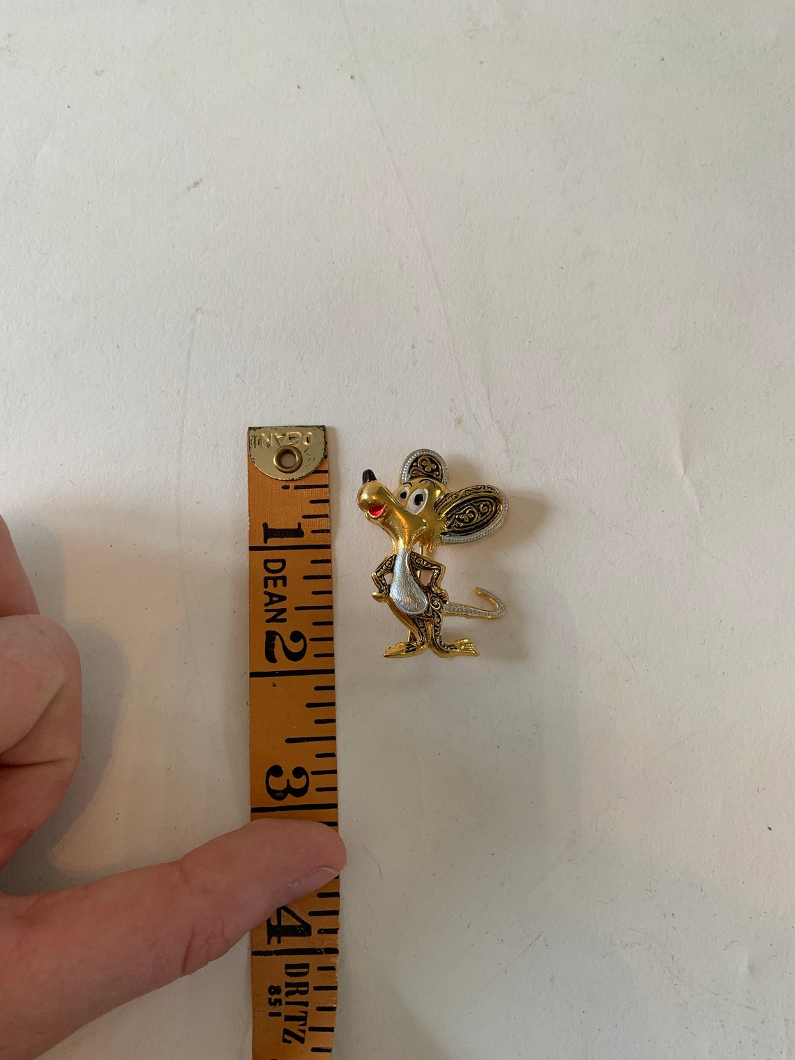 Vintage Gold and Black Cute Mouse Pin Brooch | Etsy