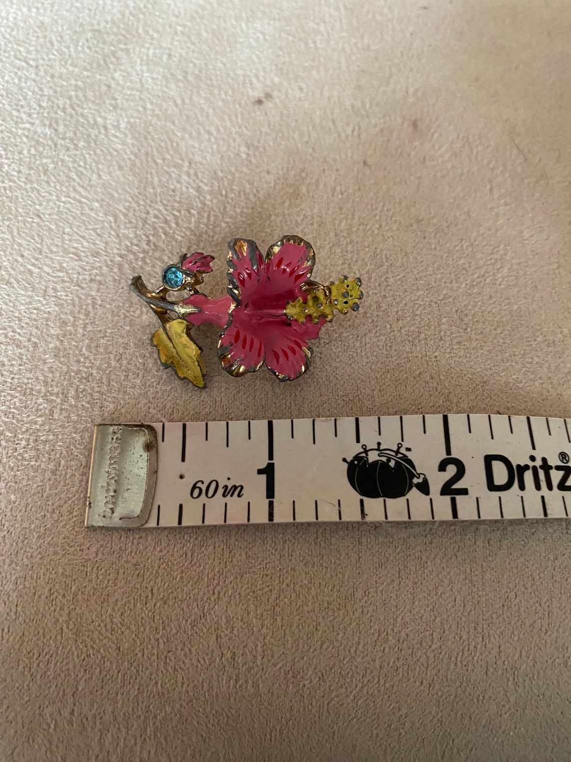 Vintage 1940’s Pink Hibiscus Flower Brooch Pin - Etsy