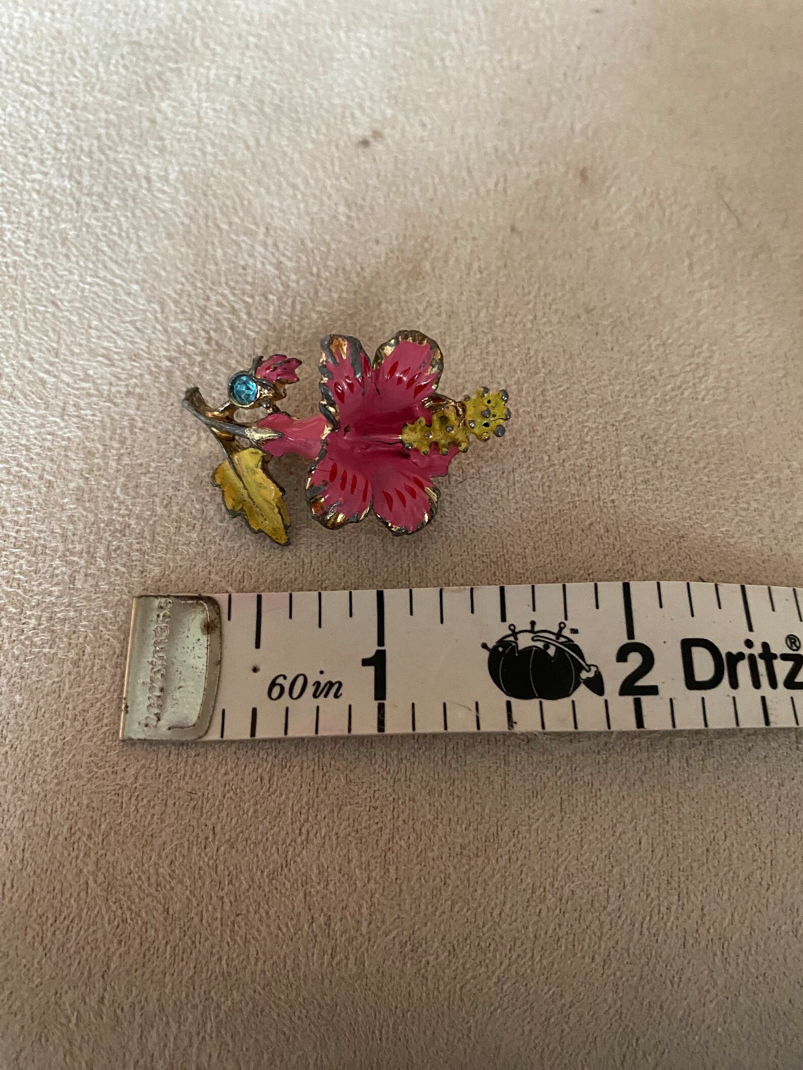 Vintage 1940’s Pink Hibiscus Flower Brooch Pin - Etsy