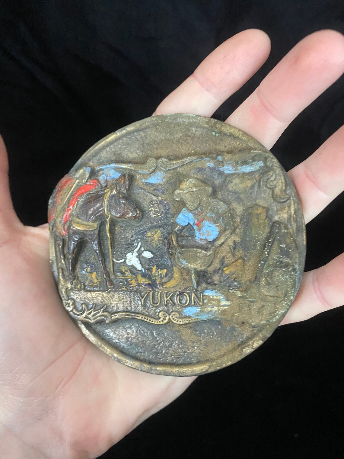 Vintage Heavy Brass Paperweight, Souvenir From the Yukon, Gold Miner - Etsy