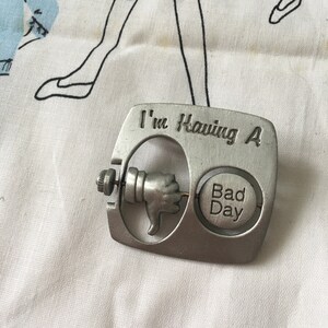 Vintage JJ Pewter Spinner Pin, Good Day Bad Day Brooch - Etsy