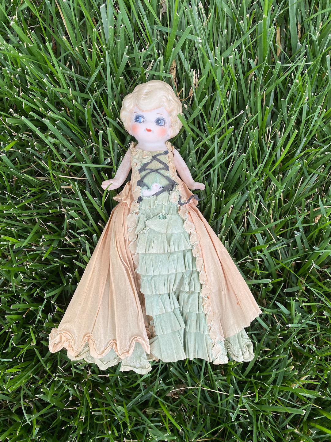 Vintage 1920’s Porcelain Kewpie Doll With Tissue Paper Dress - Etsy