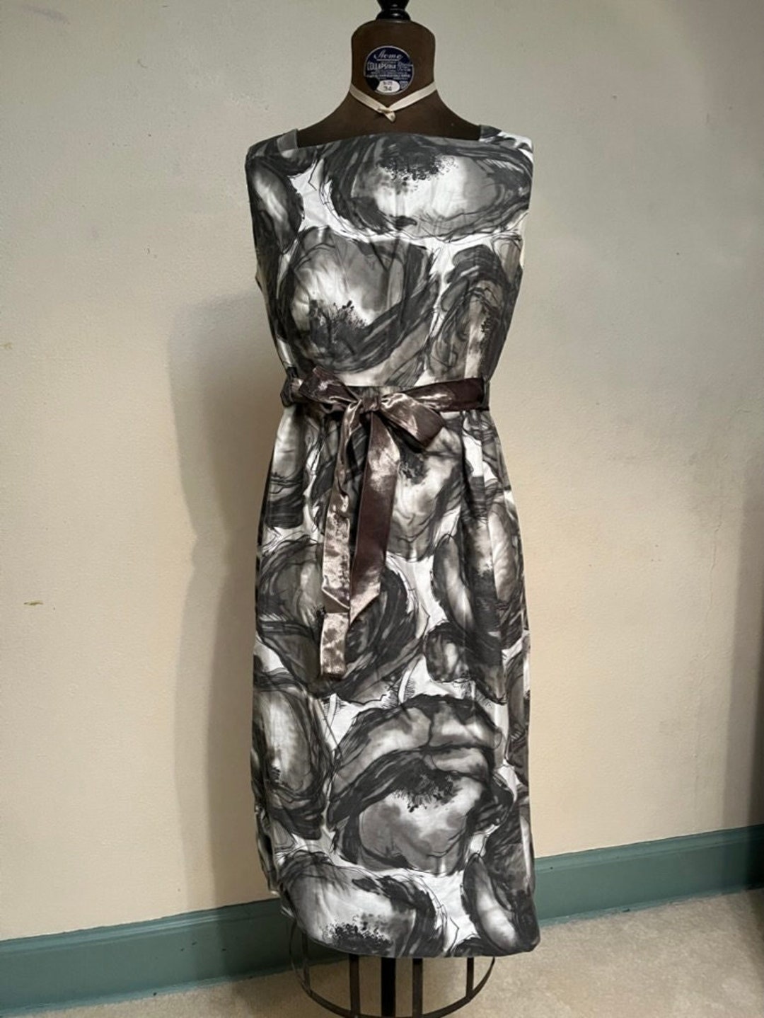 Vintage 1960's Gray and White Abstract Pattern Phil Jacobs Dress - Etsy