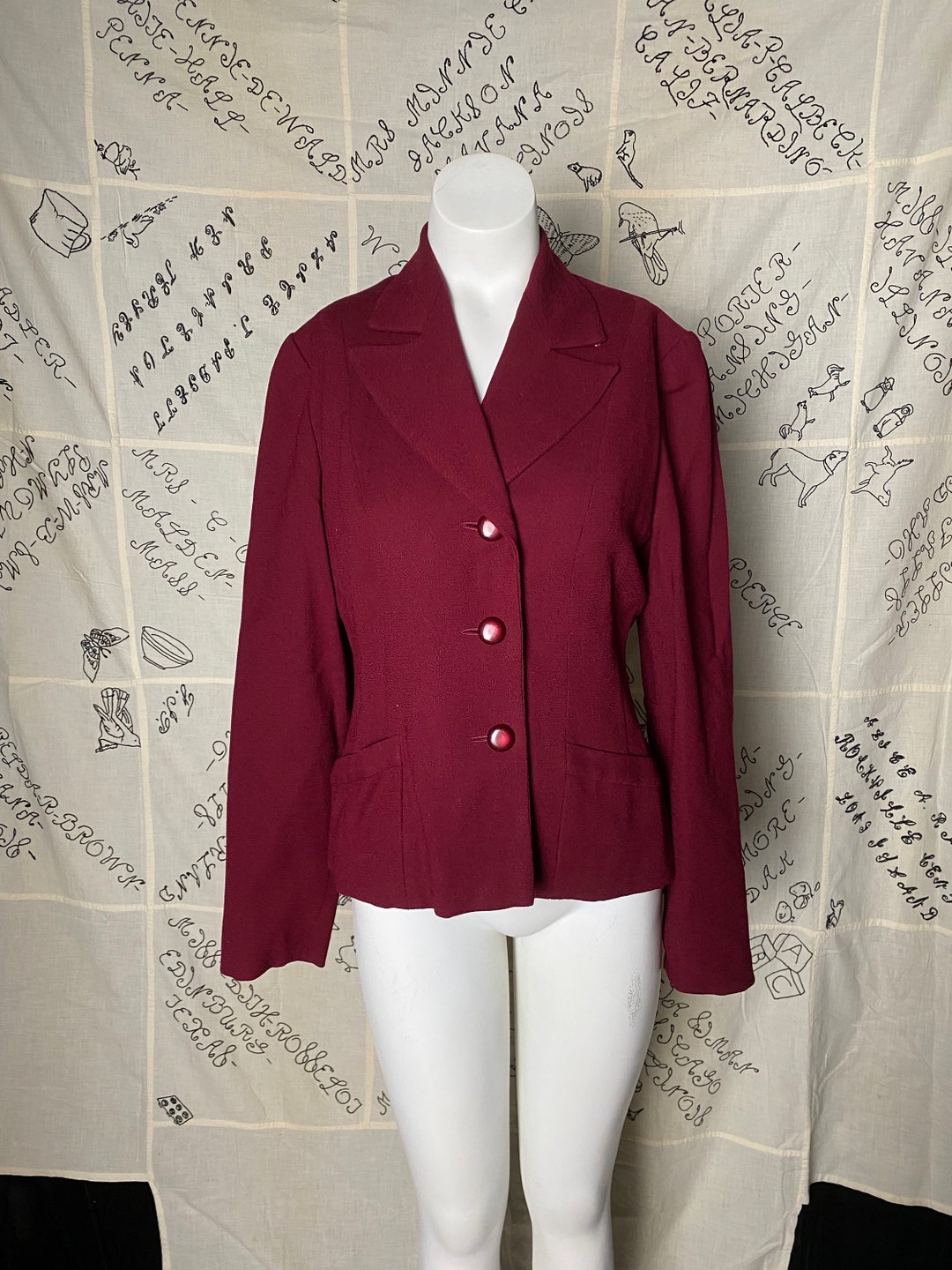 Vintage 1950s Raspberry Purple Blazer Jacket, Size Medium - Etsy