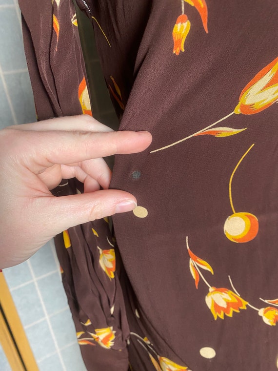 Vintage 1920’s brown flapper dress with orange and ye… - Gem