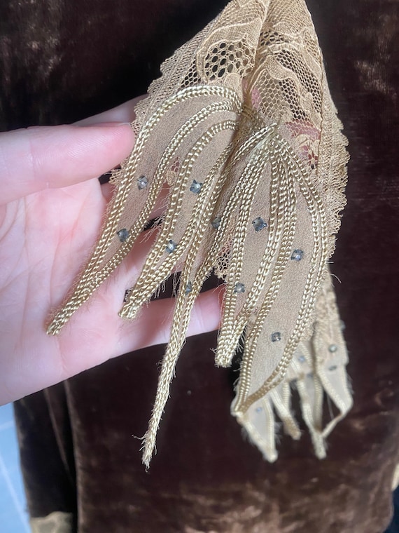 Vintage 1920’s antique soft brown velvet flapper dres… - Gem