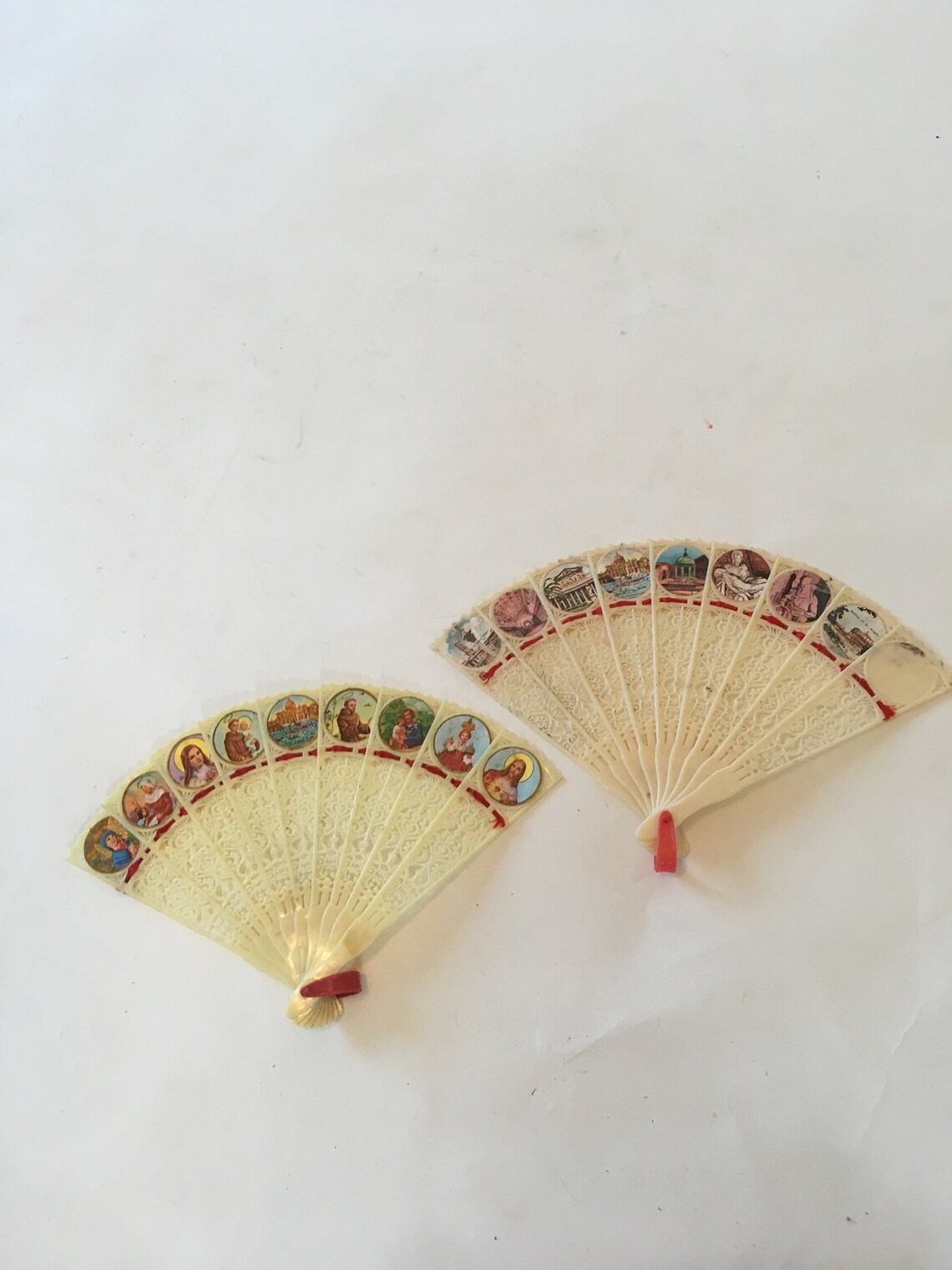 Vintage 1970's Italy Religious Plastic Folding Hand Fans | Etsy