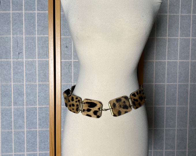 Vintage 1970’s Cheetah Leopard Spotted Leather Block Belt - Etsy