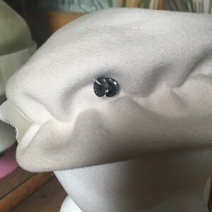 Vintage Cream, Ivory, Beige Wool Cap, Hat With Rhinestone Brooch and ...