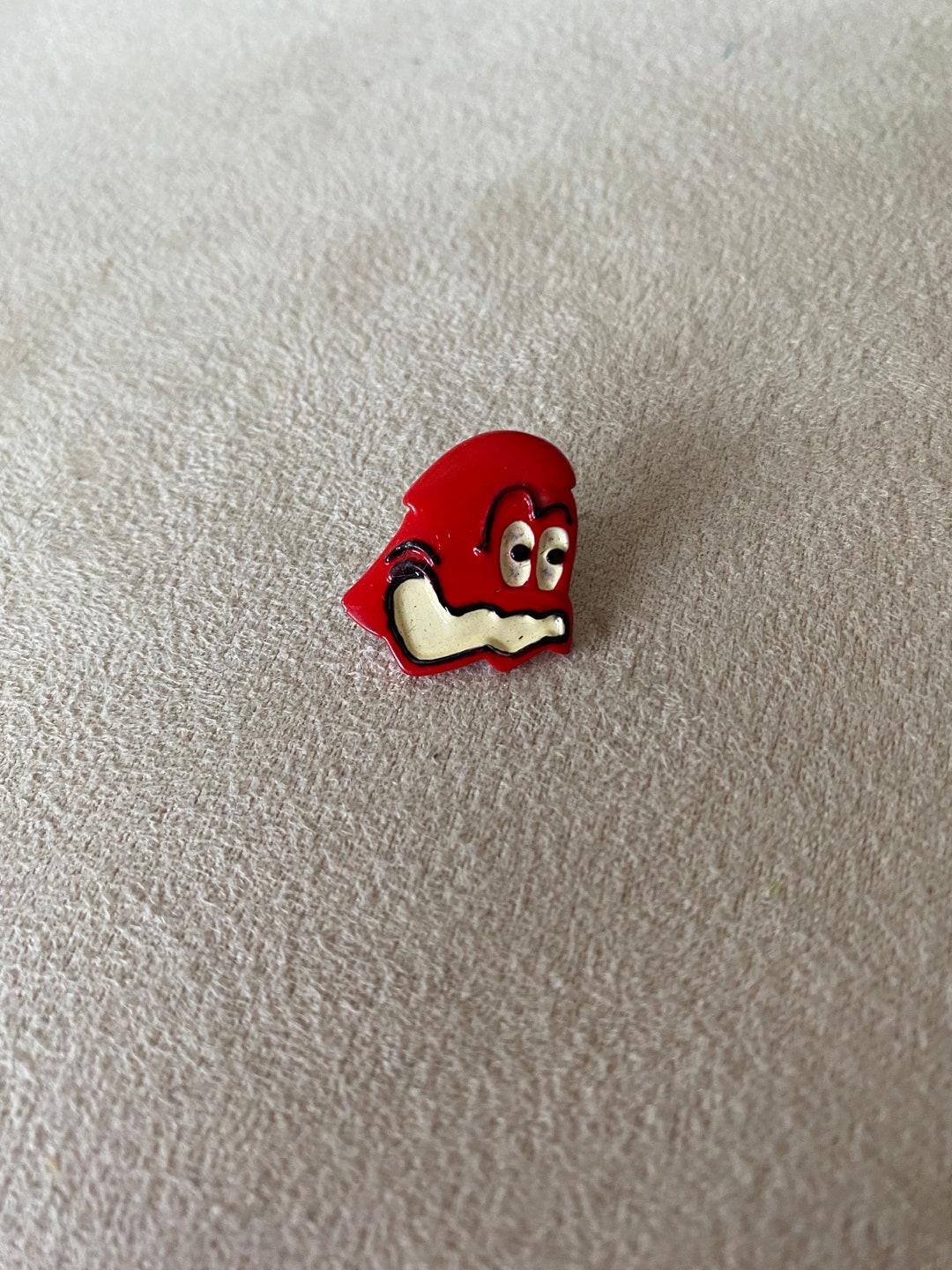 Vintage 1980 Enamel MM Red Ghost Pac-man Pin - Etsy