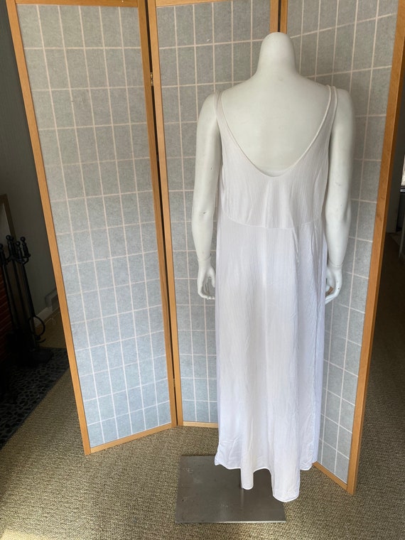 Vintage 1960s Semi Sheer White Long Night Gown With … Gem