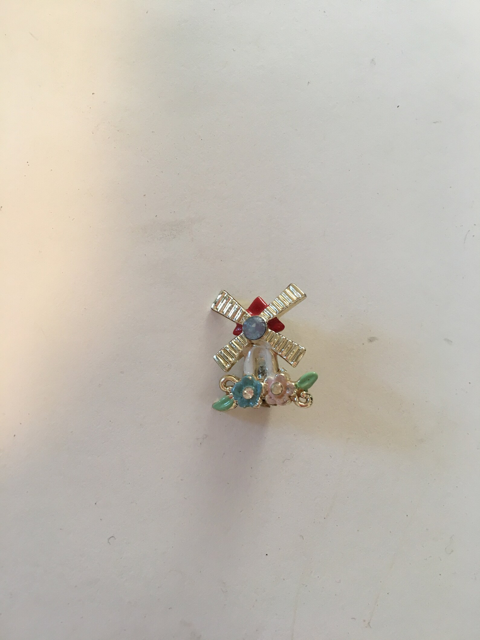 Vintage Silver Hand Painted Windmill Brooch Pin - Etsy