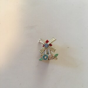 Vintage Silver Hand Painted Windmill Brooch, Pin - Etsy