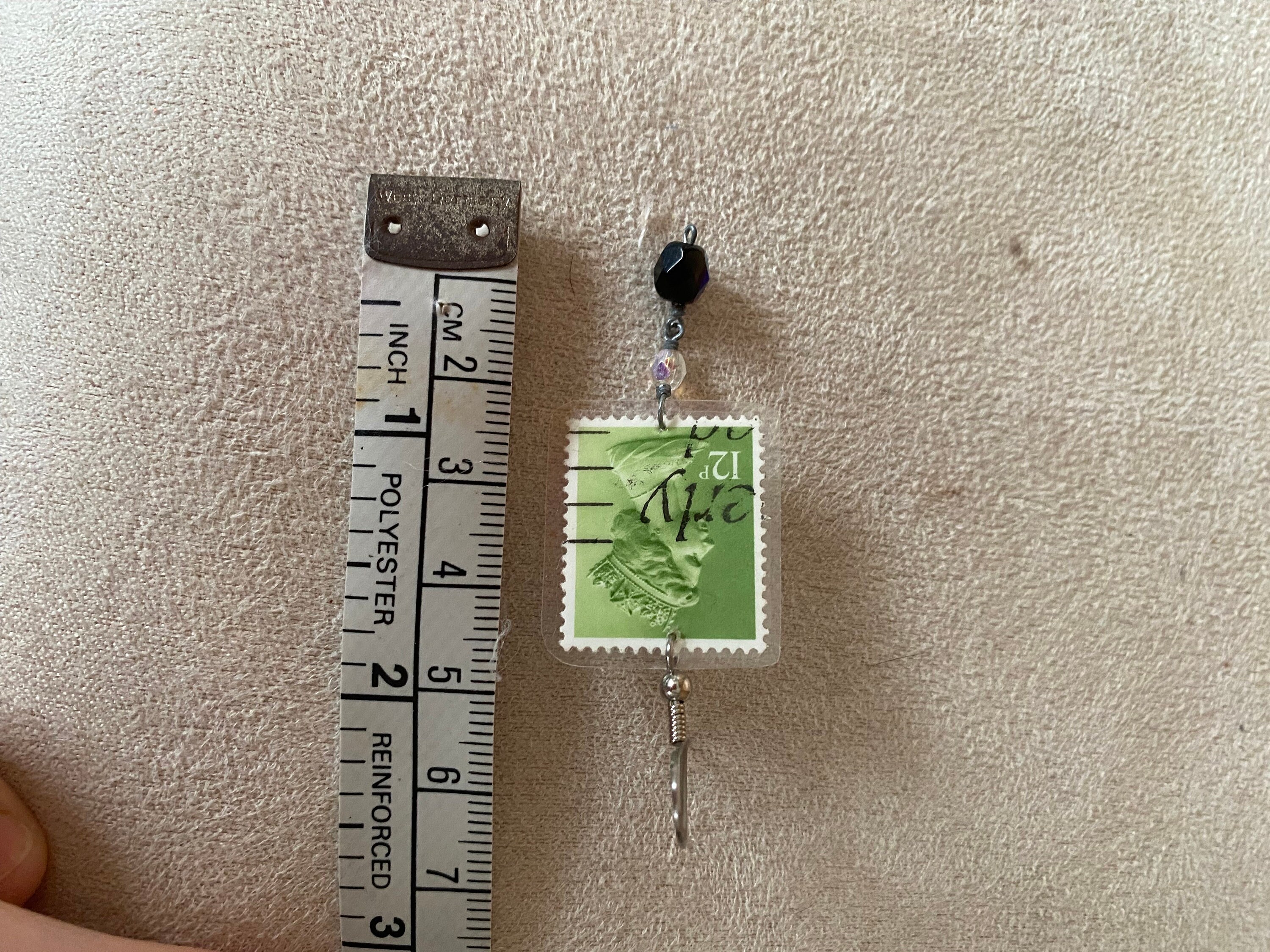Vintage Green Queen Stamp Dangle Earrings - Etsy