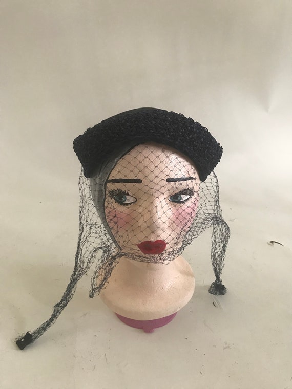 Vintage 1940s Navy Triangle Hat With Veil Net | Etsy