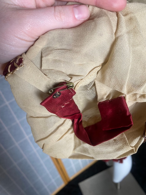 Vintage antique 1920’s maroon red silk flapper dress … - Gem