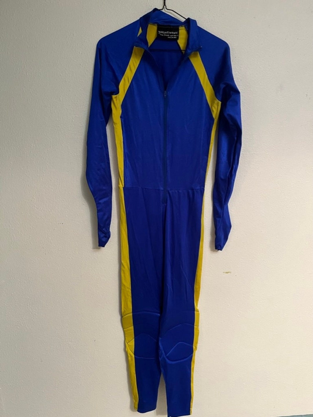 Vintage 1980's All Spandex Blue and Yellow Body Jump Suit. Made by ...