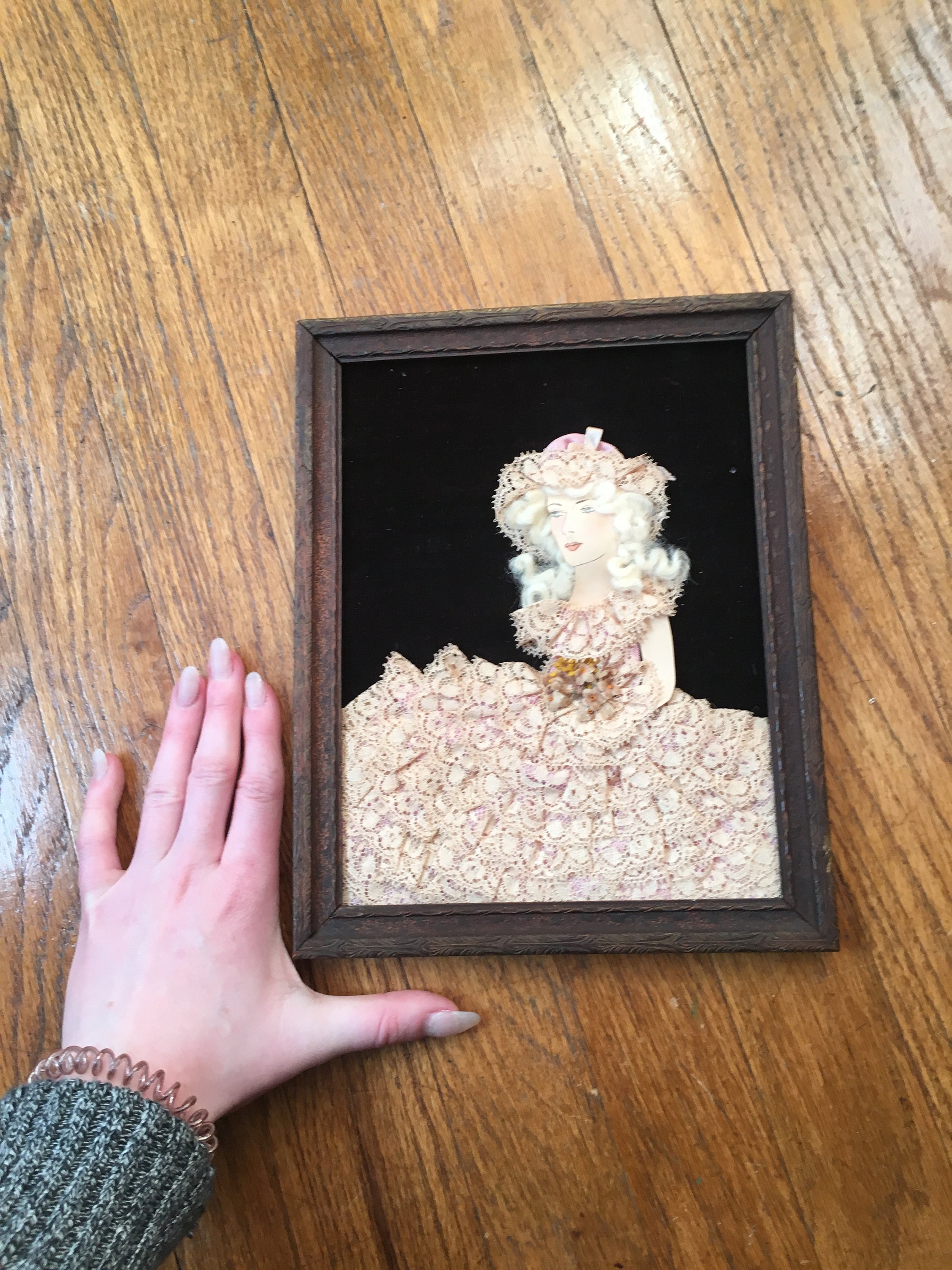 Antique Vintage Victorian Human Hair Framed Portrait Momento - Etsy