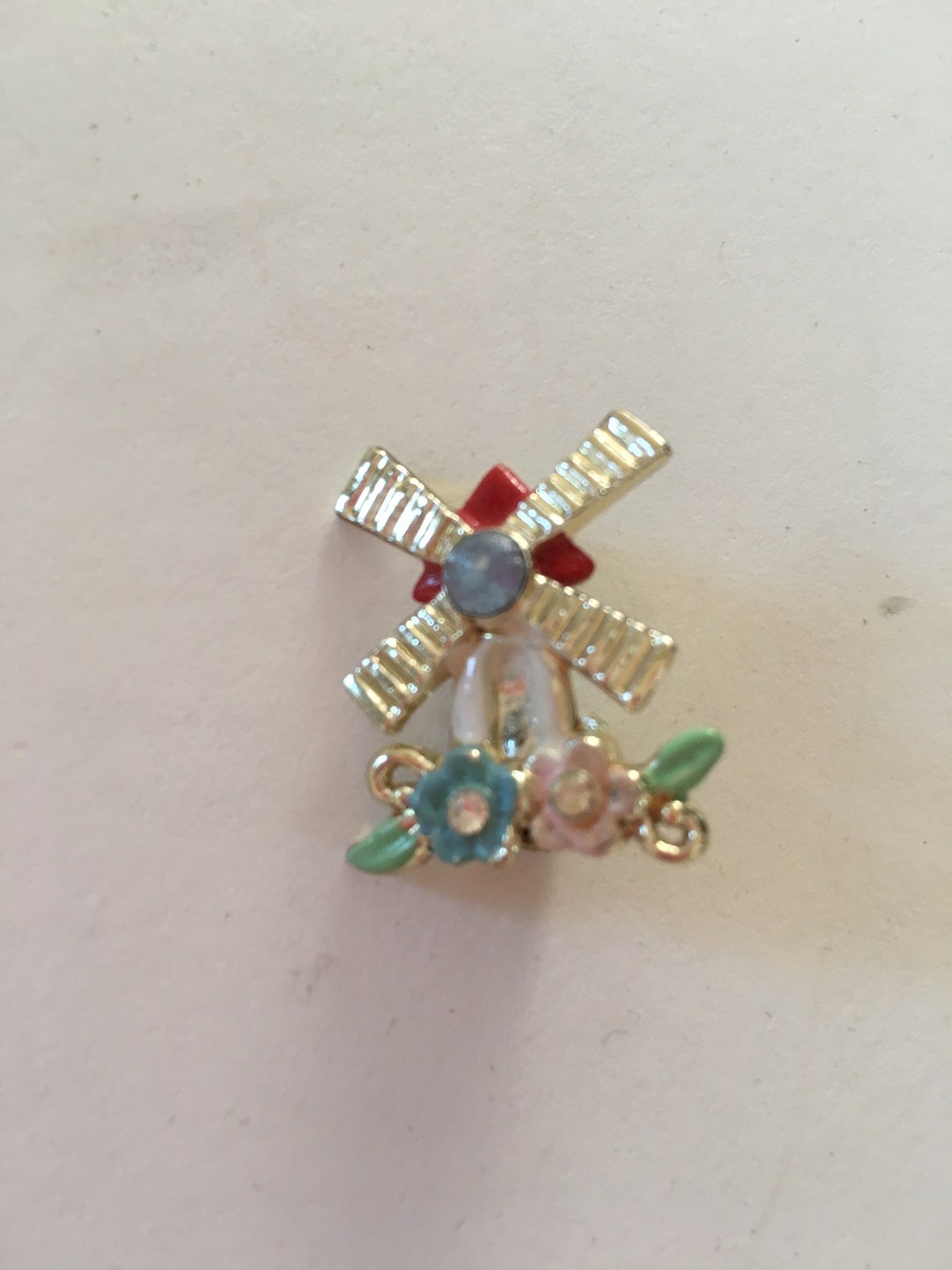 Vintage Silver Hand Painted Windmill Brooch, Pin - Etsy