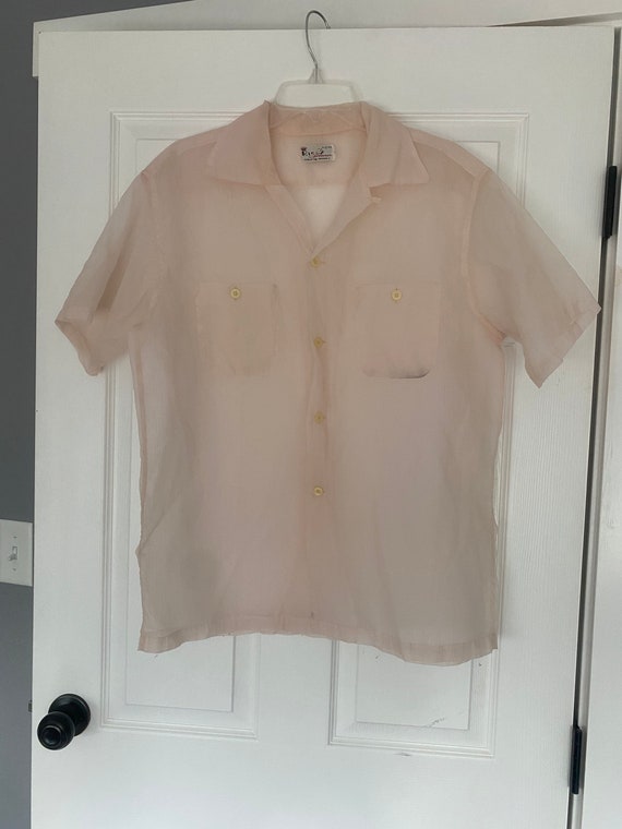 Vintage 1950’s sheer peach short sleeve Rigg’s Sports… - Gem