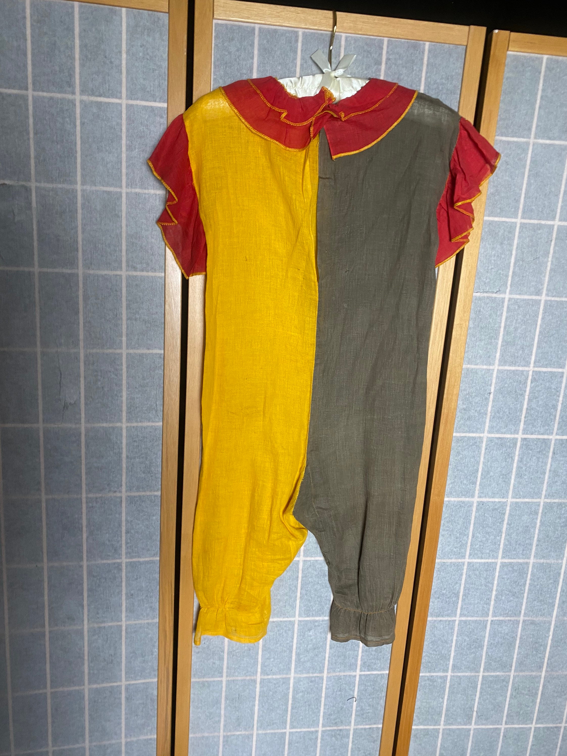 Vintage Antique 1930’s Red, Yellow and Gray Children’s Clown Costume - Etsy