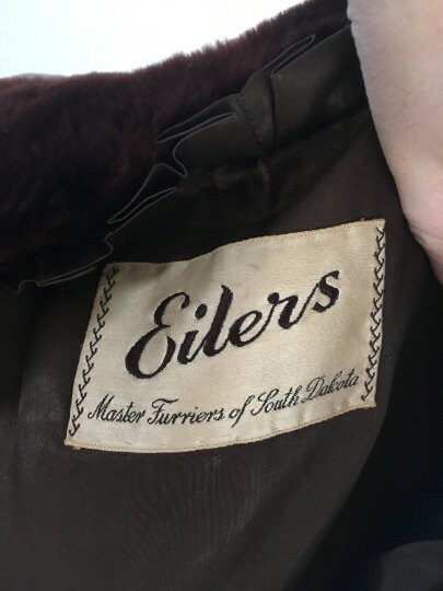 Vintage Eilers of South Dakota Brown Real Fur Coat With Plush Faux Fur ...