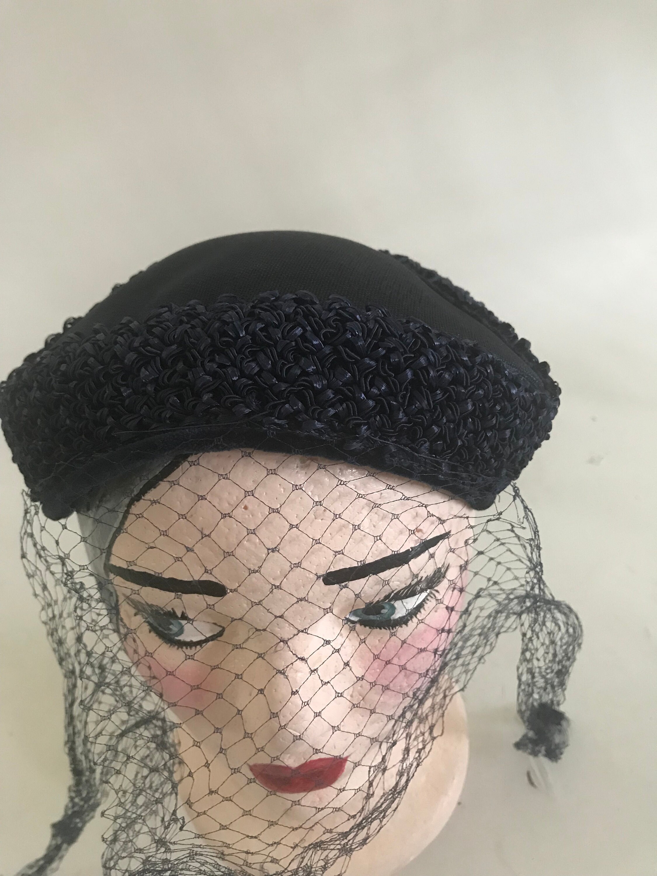 Vintage 1940s Navy Triangle Hat With Veil Net - Etsy