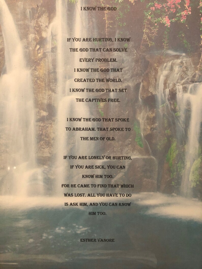 Inspirational Poem, I Know the God 20 - Etsy