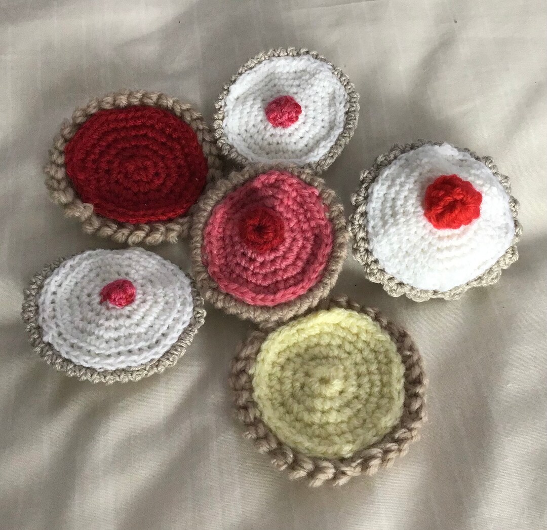 Cherry Bakewell and Jam Tarts Pattern. Crochet. PDF - Etsy