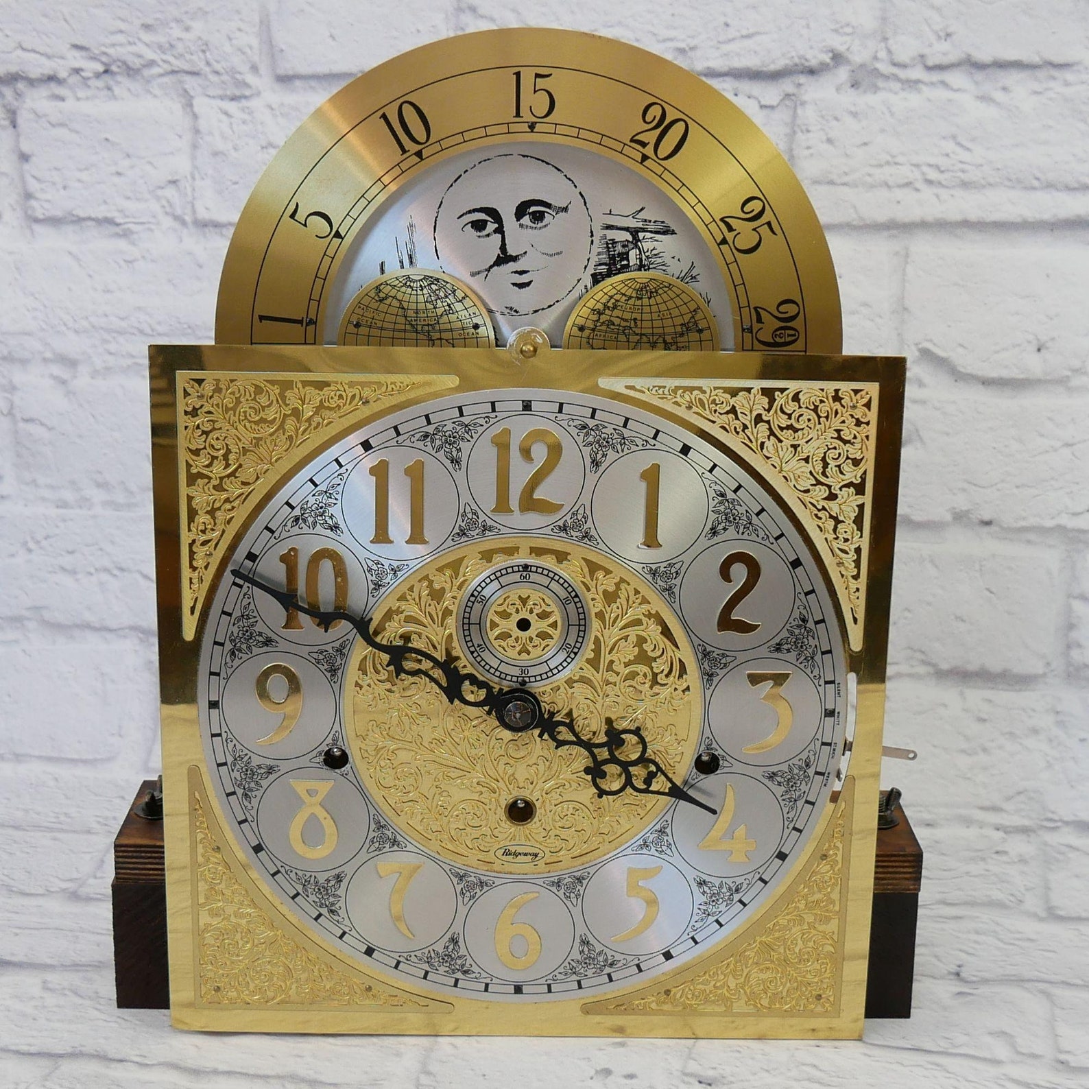 Vintage Ridgeway Grandfather Clock Face W Clock Movement Etsy Vintage Ridgeway Grandfather Clock Face W Clock Movement Etsy
