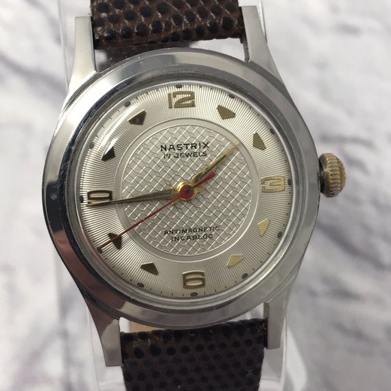 1960's Nastrix 17 Jewel Men's Watch Stainless Steel I… - Gem
