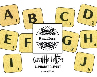 Scrabble font | Etsy