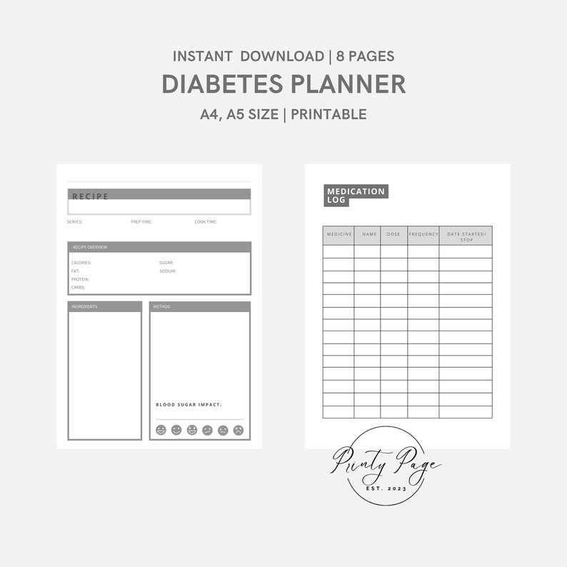 Diabetes Planner Daily Planner Printable - Etsy