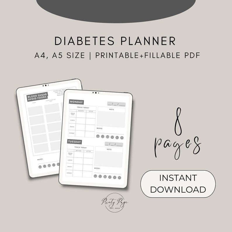 Diabetes Planner Daily Planner Printable - Etsy