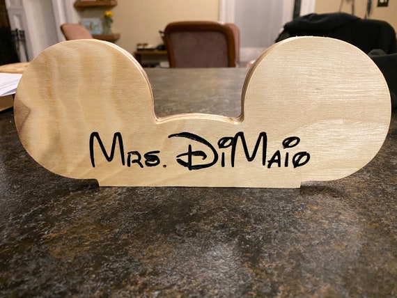 Mickey Ears Disney Name Sign | Etsy