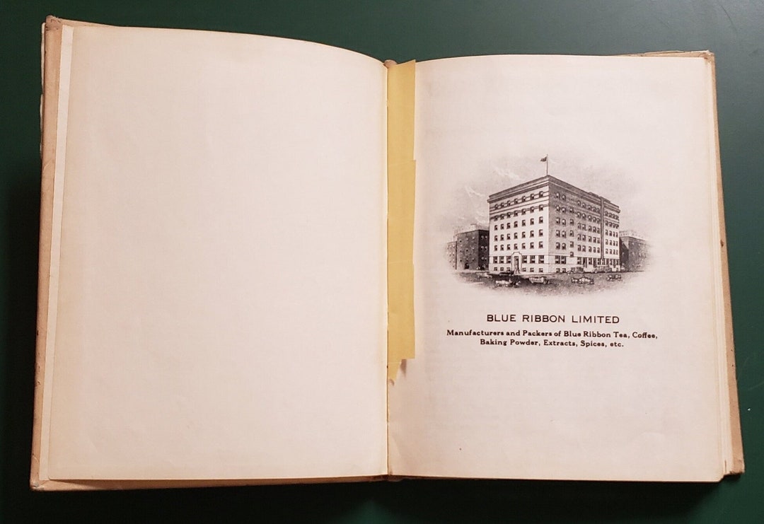 Vintage Blue Ribbon Cookbook for Everyday Use in Western Homes Twenty ...