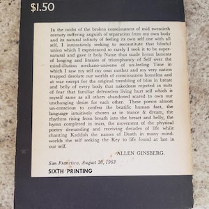 Vintage Kaddish and Other Poems 1958-1960 Allen Ginsberg City Lights ...