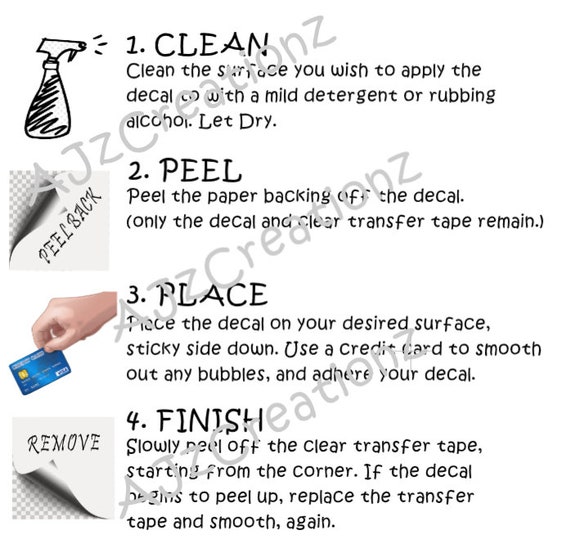 Decal Instruction Labels DIGITAL DOWNLOAD Window Decal | Etsy