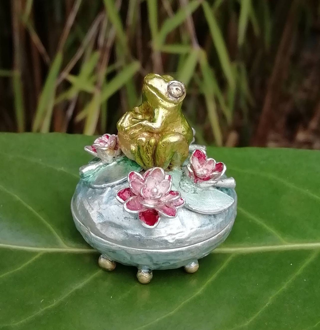 King Frog Box, Unique Pill Box Made of Silver, Partially Gold-plated ...