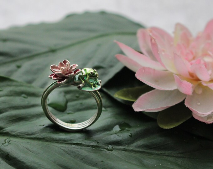 Frog Prince Ring, With Water Lily and Golden Ball, Iris Schamberger ...