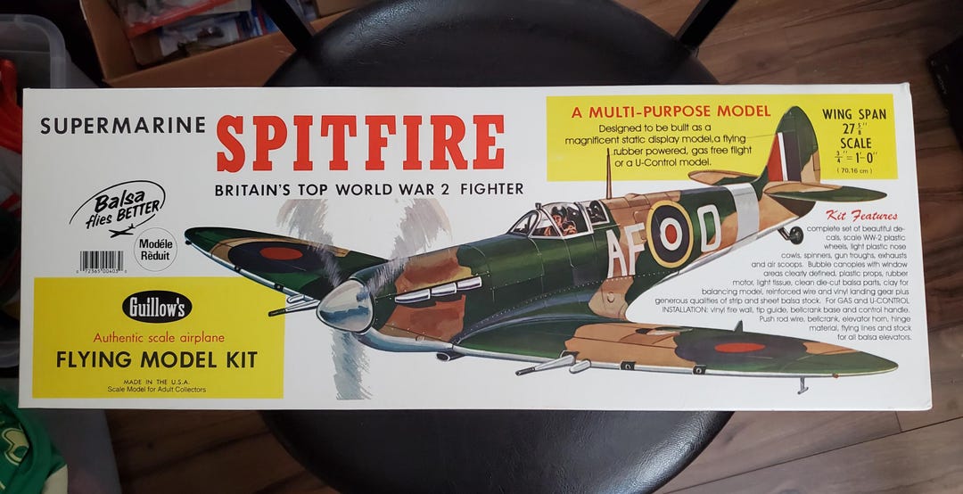Vintage Guillow’s British Supermarine Spitfire Model Kit - Etsy