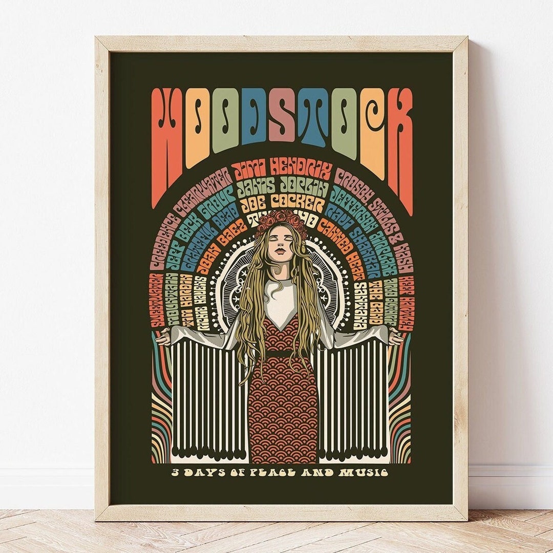 Woodstock Poster, Woodstock Festival Art Print, Woodstock Art, Vintage ...