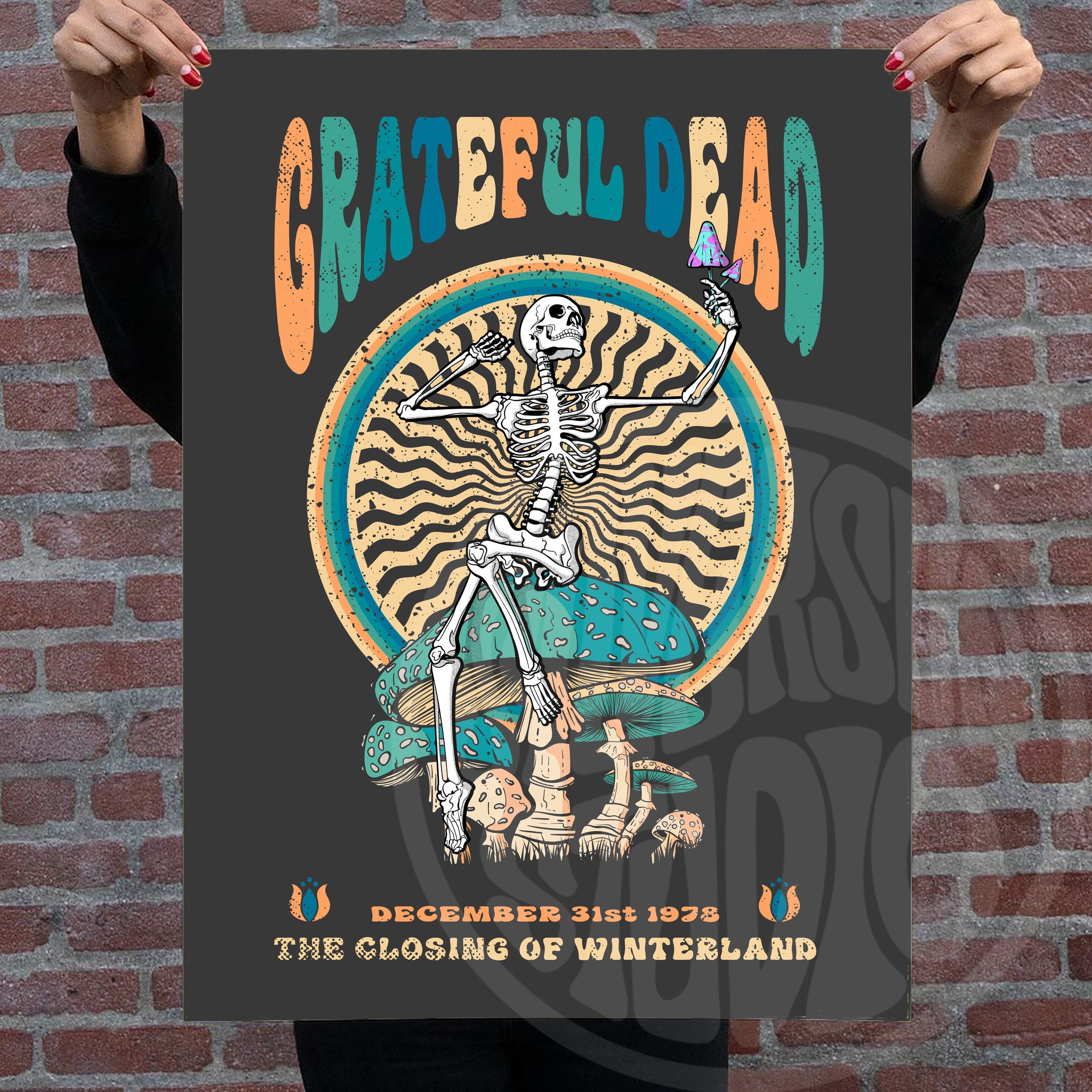 Grateful Dead Skeleton Poster