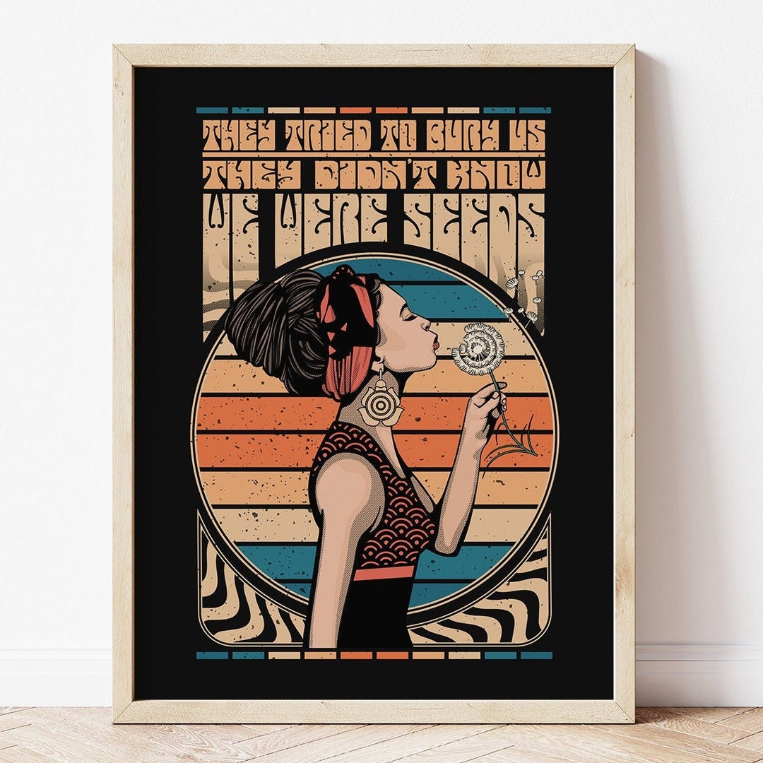 Hippie Poster Boho Wall Art Hippie Print Protest Poster pour Activist ...